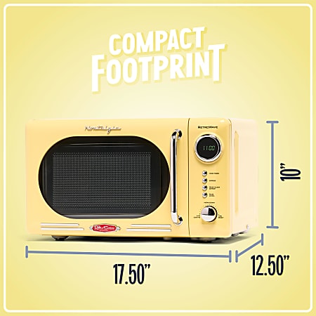 Nostalgia Retro 700W Countertop Microwave Oven 0.7 Cu. Ft. Yellow ...
