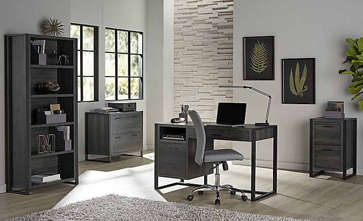 Realspace DeJori 32 34 W x 19 916 D Lateral 2 Drawer File Cabinet Charcoal - Office Depot