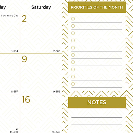 2027 Blueline Classic Gold Monthly Desk Pad Calendar 22 x 17 GoldWhite ...