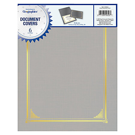Geographics Document Covers 9 12 x 12 14 Gray Pack Of 6 - Office Depot