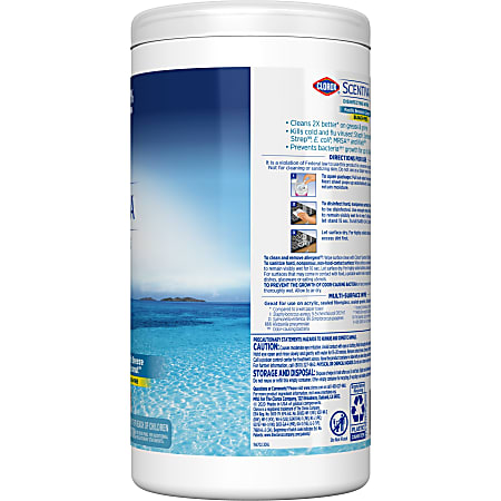 Clorox Scentiva Bleach Free Cleaning Wipes Pacific Breeze Coconut Scent ...