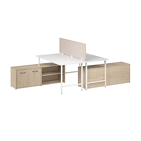 Bush Business Furniture Hustle 2 Person Computer Desk with Low Storage ...
