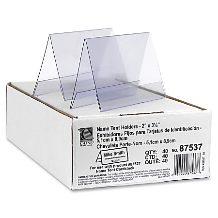 C Line Heavyweight Rigid Plastic Name Tent Holder Small Size 2 x 3 12 ...