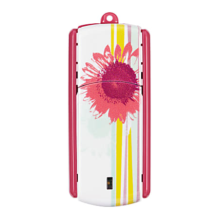 Ativa Flip Top USB Flash Drive With ReadyBoost 4GB Flower Splash Design ...