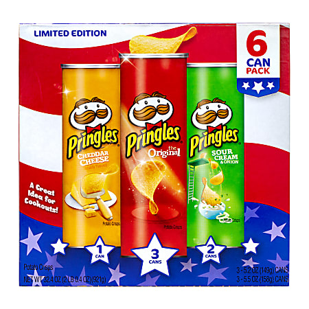 Pringles Red White Blue Potato Crisps 5.2 5.5 Oz Assorted Flavors Box ...