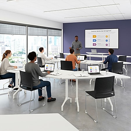 Bush Business Furniture Synergy 72 inch Trapezoid Modular Office ...