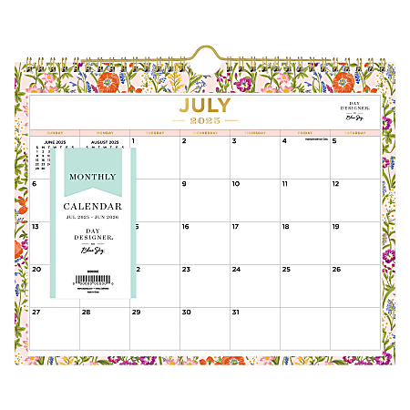 2025 2026 Day Designer Monthly Wall Calendar 8 34 x 11 Rugby Stripe ...