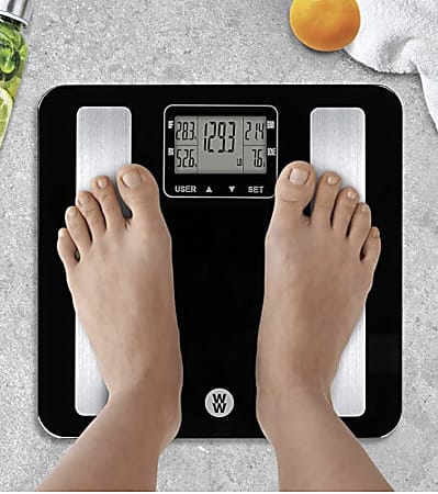 Conair Weight Watchers Body Analysis Glass Scale 12 14 x 12 58 Black ...