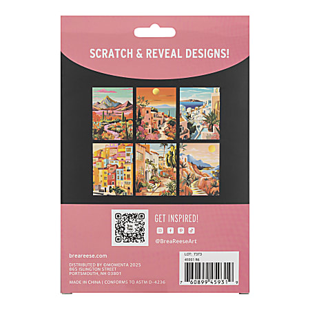 Brea Reese Scratch Art Card Kit A2 4 14 x 5 12 Landscape Designs Kit Of ...