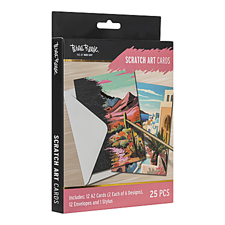 Brea Reese Scratch Art Card Kit A2 4 14 x 5 12 Landscape Designs Kit Of ...