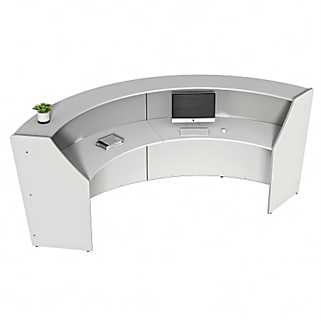 Linea Italia 124 W Curved Modern Reception Computer Desk White - Office ...