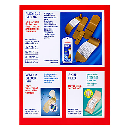 Band aid Value Pack Assorted Sizes Pack Of 163 Bandages - Office Depot