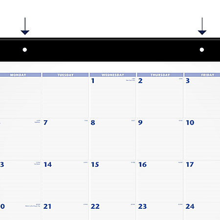 2025 AT A GLANCE Monthly Desk Pad Calendar 24 x 19 BlueGray January ...