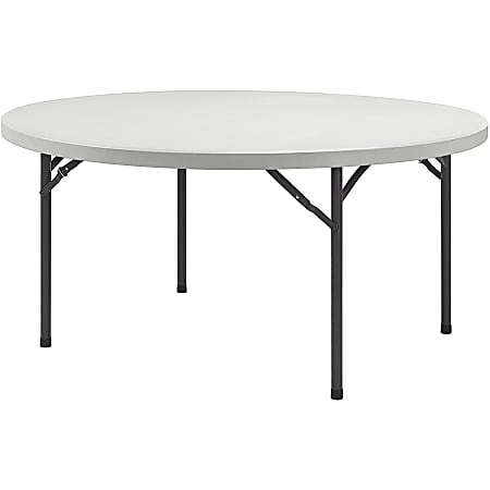 Lorell Banquet Folding Table Round 29 14 H x 71 W x 71 D Platinum ...