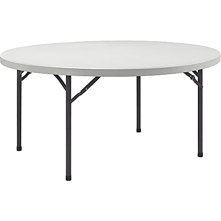 Lorell Banquet Folding Table Round 29 14 H x 71 W x 71 D Platinum ...