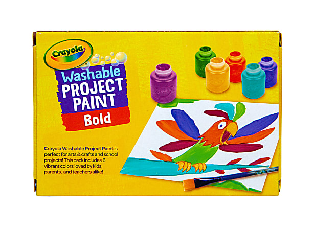 Crayola Bold Washable Project Paint 2 Oz Assorted Colors Box Of 6 ...