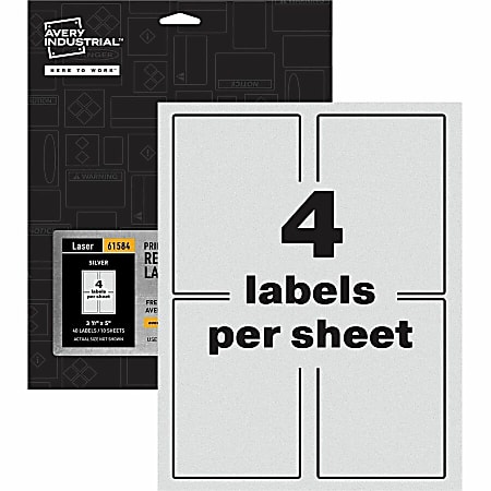 Avery Reflective Sign Labels 3 12 x 5 Permanent Adhesive Rectangle ...