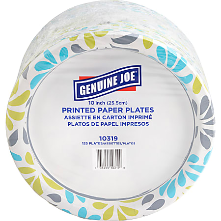 Genuine Joe Printed Paper Plates 10 Pack Of 125 - Office Depot