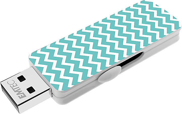 EMTEC Wallpaper USB 2.0 Flash Drive 8GB Turquoise - Office Depot