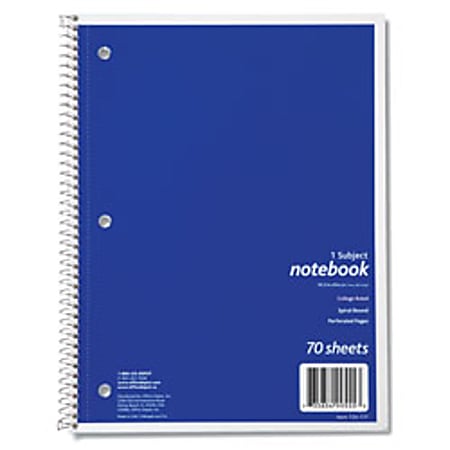 Office Depot Brand Poly Cover Wirebound Notebook 8 x 10 12 1 Subject ...