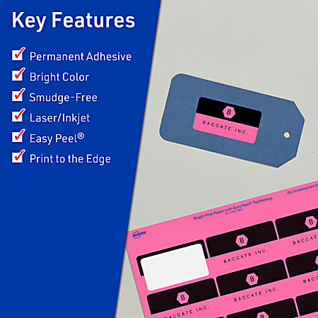 Avery Print To The Edge Labels With Sure Feed Technology And Easy Peel ...