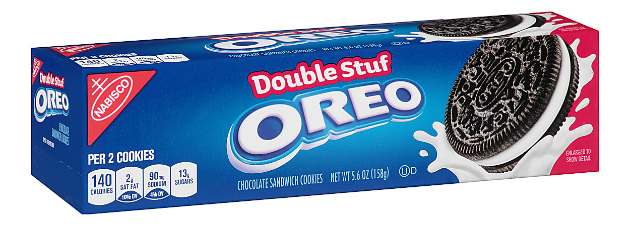 Oreo Double Stuff Chocolate Sandwich Cookies 5.6 Oz Pack Of 12 Cookies - Office Depot