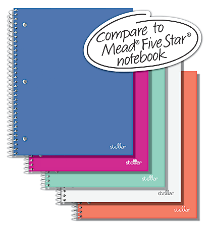Office Depot Brand Stellar Poly Notebook 8 x 10 12 1 Subject Wide Ruled ...