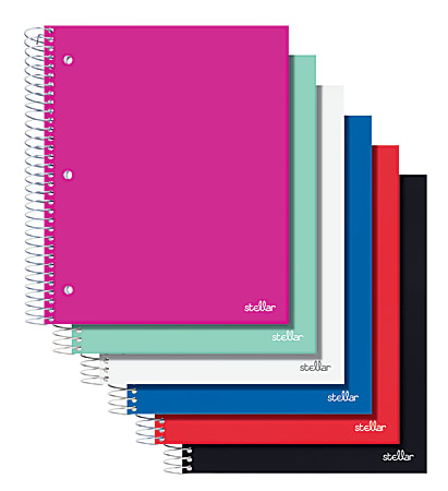Office Depot Brand Stellar Poly Notebook 8 12 x 11 3 Subject College ...