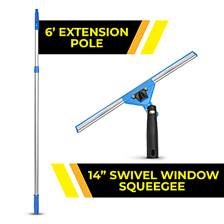 Gritt Commercial Swivel Window Squeegee And Telescopic Pole Window ...