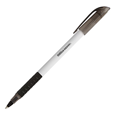 Office Depot Brand Grip Ballpoint Pens Medium Point 1.0 mm White Barrel ...