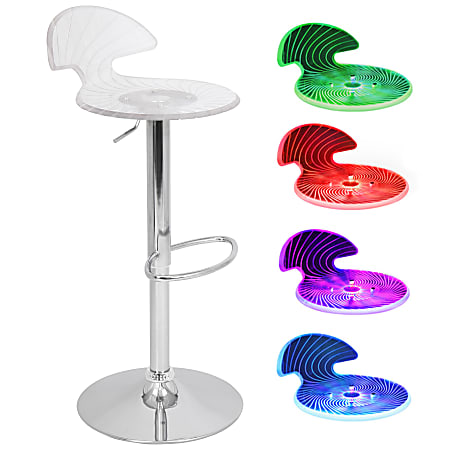 Lumisource Spyra Light Up Multicolor Bar Table With 2 Multicolor Stools ...