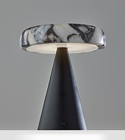 Adesso Randy 9 H Cordless Table Lamp MarbleBlack - Office Depot