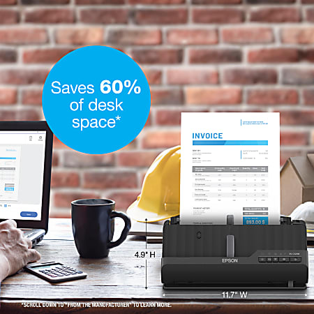 Epson WorkForce Wireless Compact Desktop Document Scanner ES C320W ...