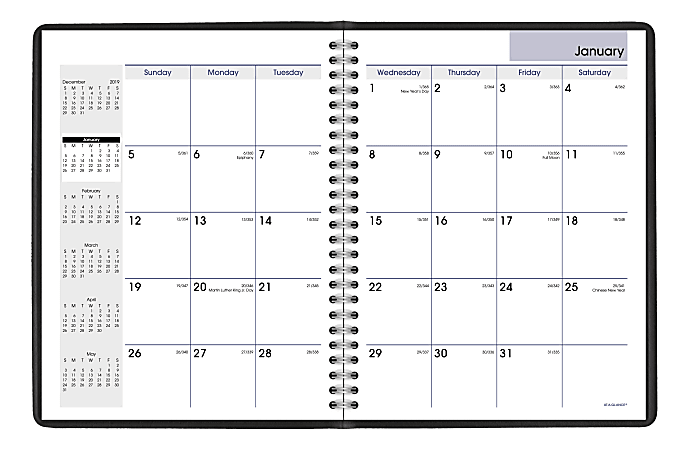 AT A GLANCE DayMinder Monthly Planner 7 x 8 34 Black January To ...