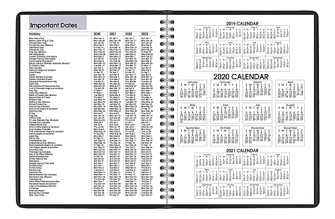 AT A GLANCE DayMinder Monthly Planner 7 x 8 34 Black January To ...
