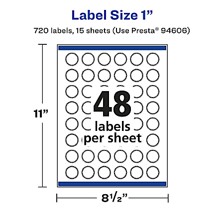 Avery Removable Labels With Sure Feed 94606 RMP15 Starburst 1 White ...