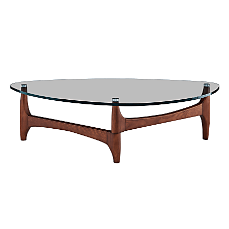 Eurostyle Ledell Coffee Table 14 H x 52 12 W x 31 12 D WalnutClear ...
