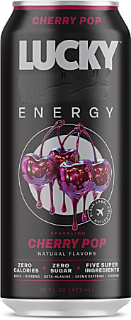 Lucky Energy Drink Cherry Pop 16 Oz Total Qty 1 - Office Depot