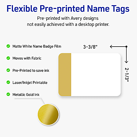 Avery Printable Adhesive Name BadgesPreprinted Designs Rectangle S00 ...