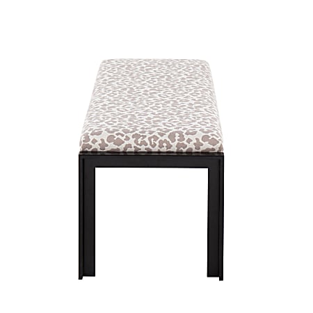 LumiSource Fuji Contemporary Fabric Bench Gray LeopardBlack - Office Depot