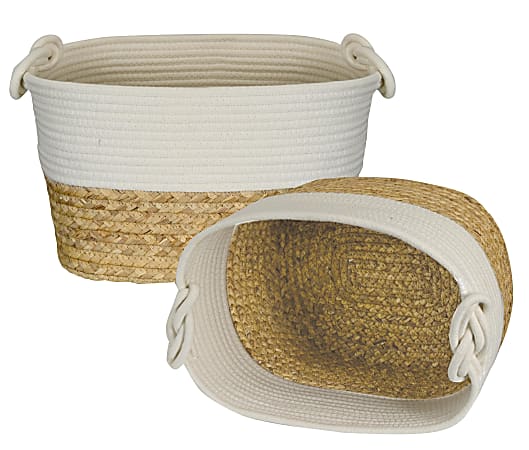 GNBI Infinity Knot Basket 2 Piece Set CreamNatural - Office Depot