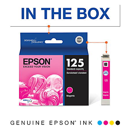 Epson 125 DuraBrite Ultra Magenta Ink Cartridge T125320 - Office Depot