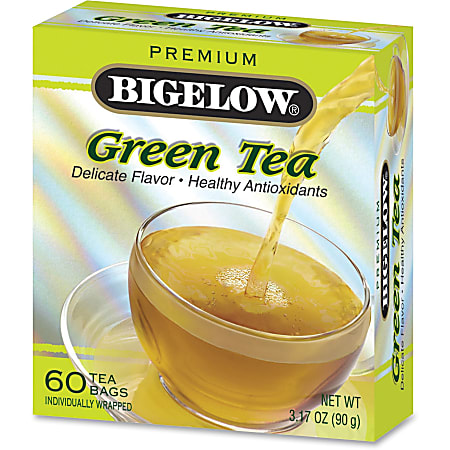Bigelow Premium Blend Green Tea Bags Carton Of 60 - Office Depot
