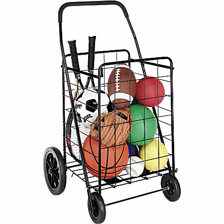 Whitmor Utility Cart 4 Casters Steel 20.8 W x 24.5 D x 40.1 H Black ...