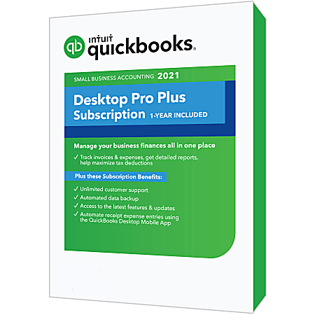 Intuit QuickBooks Desktop Pro Plus 2021 1 Year Subscription For Windows ...