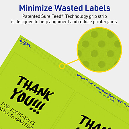 Avery Printable Labels With Sure Feed Technology 94100 BGP40 Square 4 x ...