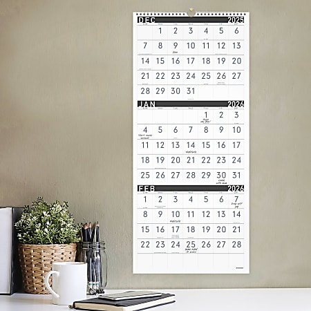 AT A GLANCE Contemporary 2026 3 Month Reference Wall Calendar Large 12 ...