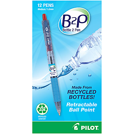 Pilot B2P Bottle To Pen Retractable Ballpoint Pens Medium Point 1.0 mm ...