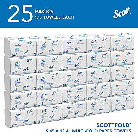 Scott Scottfold Multi Fold 1 Ply Paper Towels 175 Sheets Per Pack Case ...