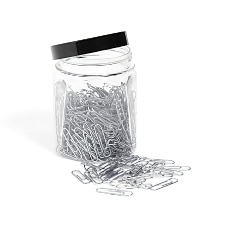U Brands Standard Paper Clips 1 14 Silver Jar Of 300 Clips - Office Depot